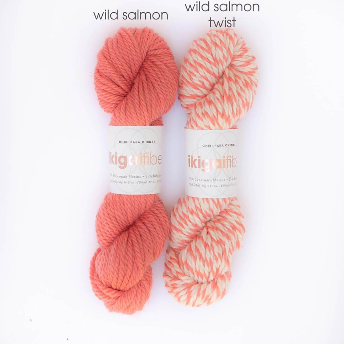 Ikigai Fiber - Chibi Paka Chunky (wild salmon) – Woolly Buffalo Yarn Co